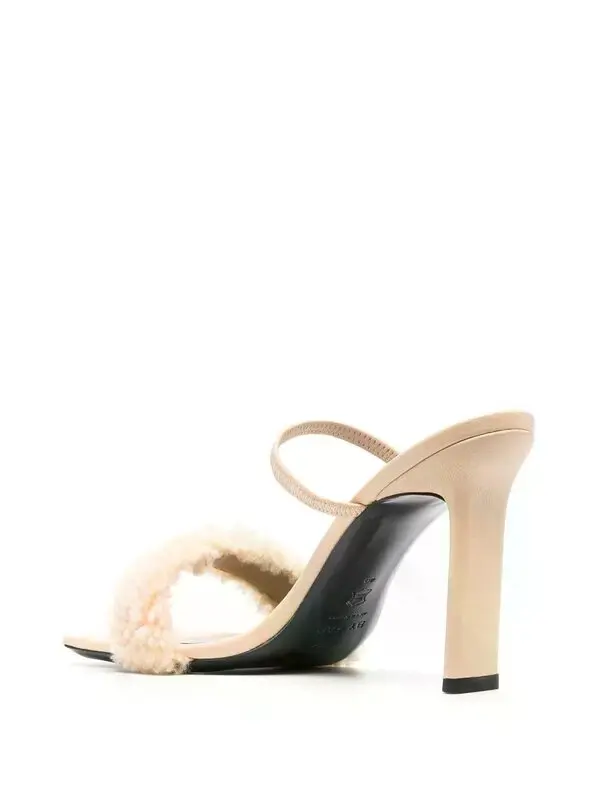 By Far Ada 100mm Shearling Sandals