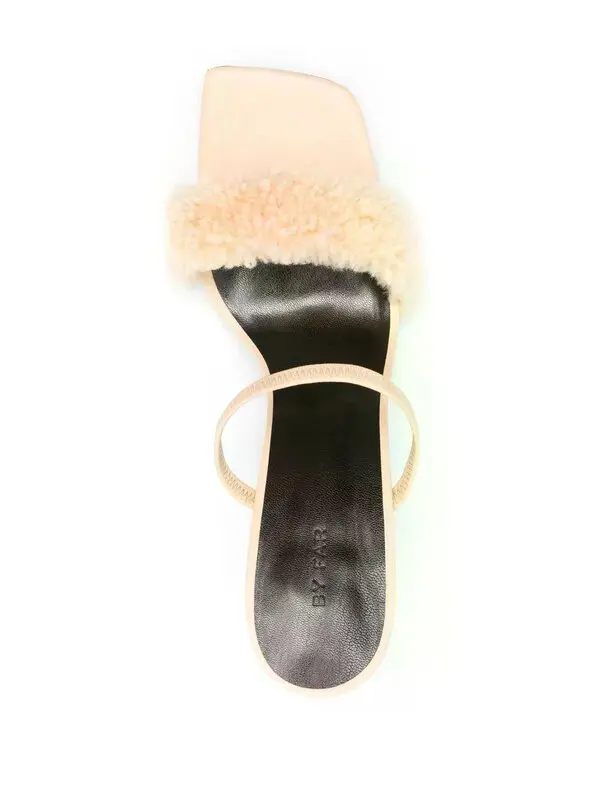 By Far Ada 100mm Shearling Sandals