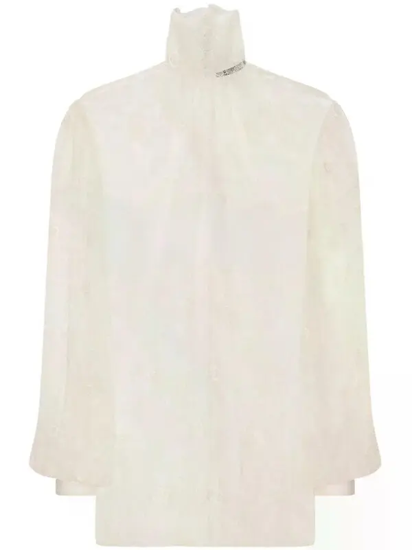Dolce & Gabbana Lace-trim High Neck Blouse
