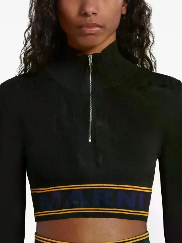 Marni Logo-underband Cropped Jumper