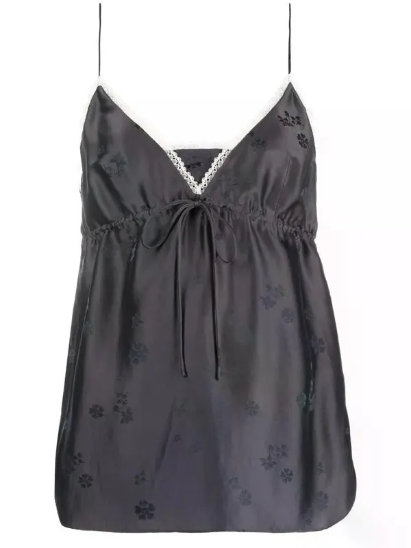 Dorothee Schumacher Floral-motif Drawstring Sleeveless Top - Blue