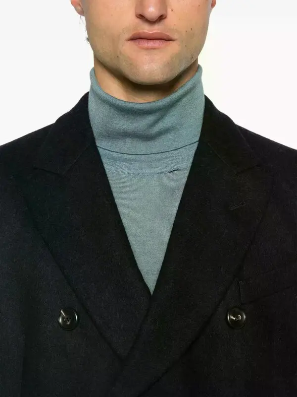 Emporio Armani Double-breasted Virgin Wool Coat
