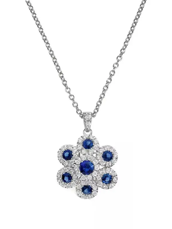 LEO PIZZO 18k White Gold Augusta Sapphire And Diamond Necklace