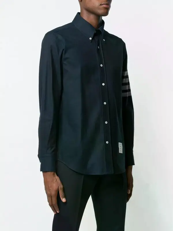 Thom Browne Flannel 4-bar Long-sleeve Shirt - Blue