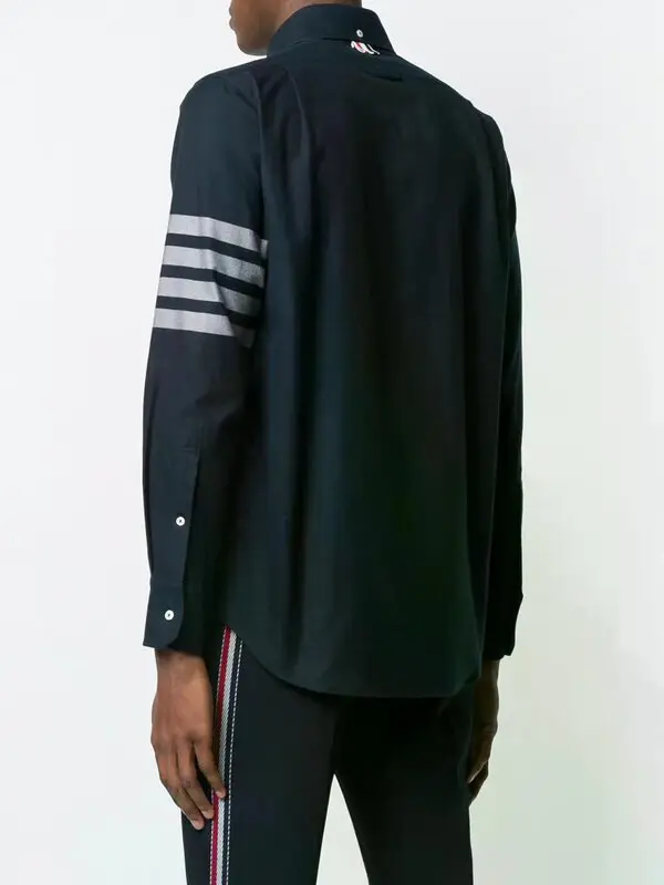 Thom Browne Flannel 4-bar Long-sleeve Shirt - Blue
