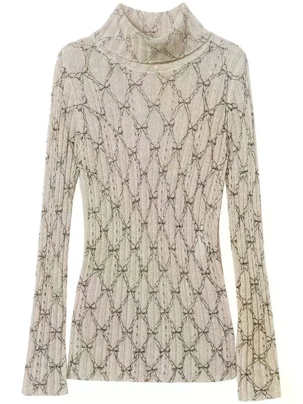 TWINSET Printed Fine Knit Sweater
