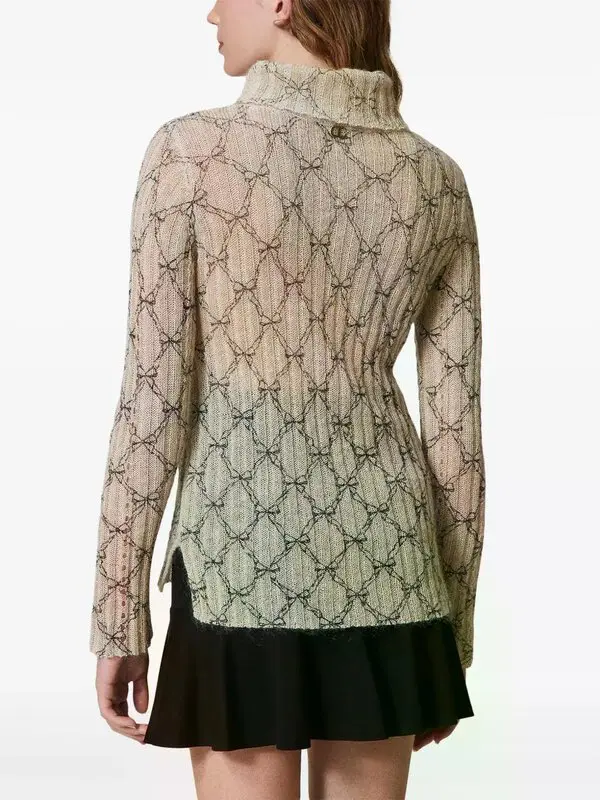 TWINSET Printed Fine Knit Sweater