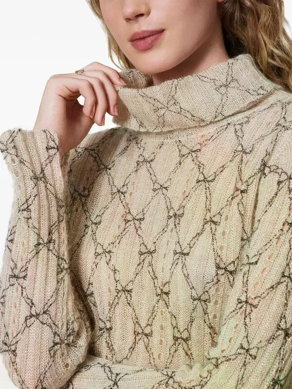 TWINSET Printed Fine Knit Sweater