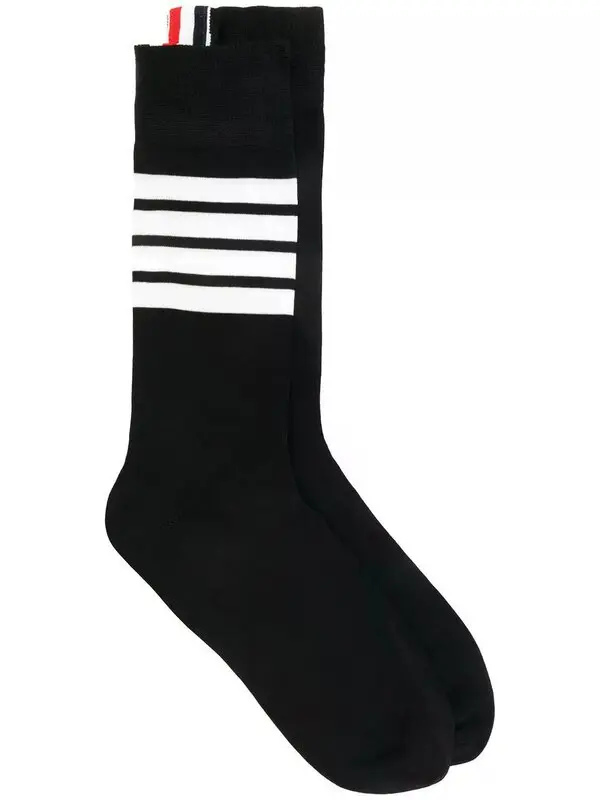 Thom Browne 4-bar Mid-calf Socks - Black