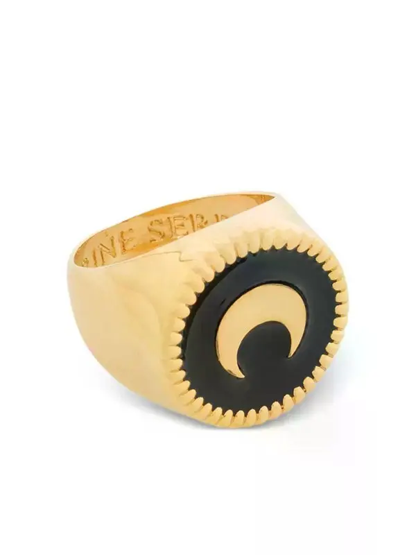 MARINE SERRE Tone Logo Ring - Gold
