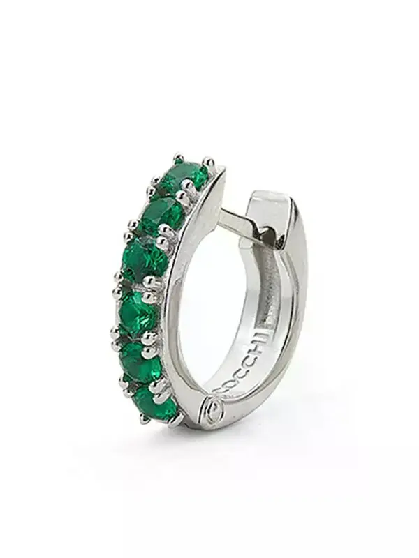 Emanuele Bicocchi Crystal Hoop Earring - Silver