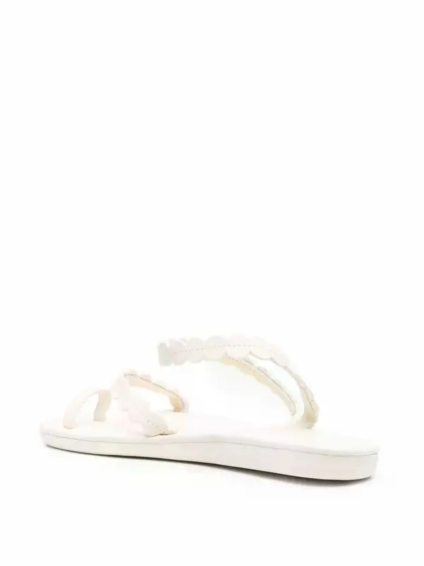 ANCIENT GREEK SANDALS Off-white Leather Single Toe Strap Sandals