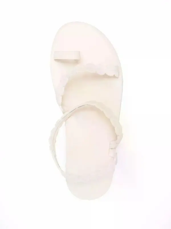 ANCIENT GREEK SANDALS Off-white Leather Single Toe Strap Sandals