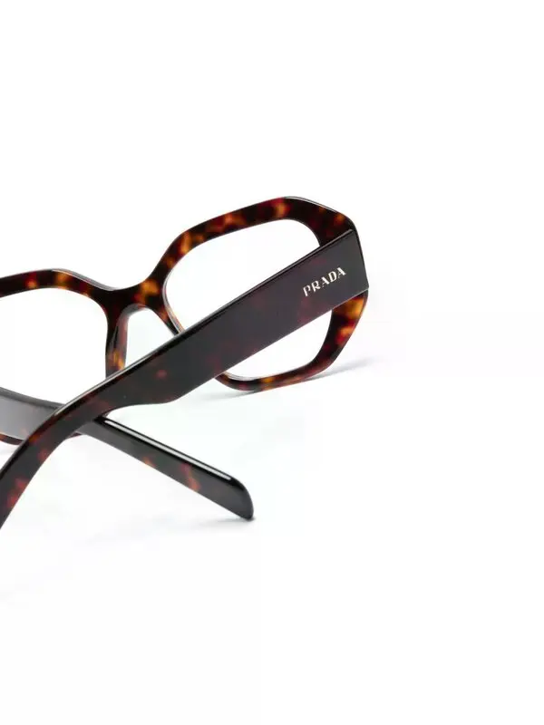 Prada Tortoiseshell Geometric-frame Glasses - Brown
