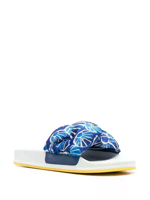 La DoubleJ Treccia Braided Flat Slides - Blue
