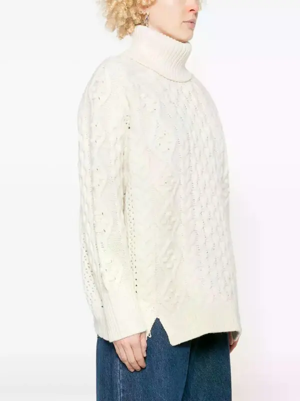 Loulou De Saison Anar Cable Knit Sweater - White