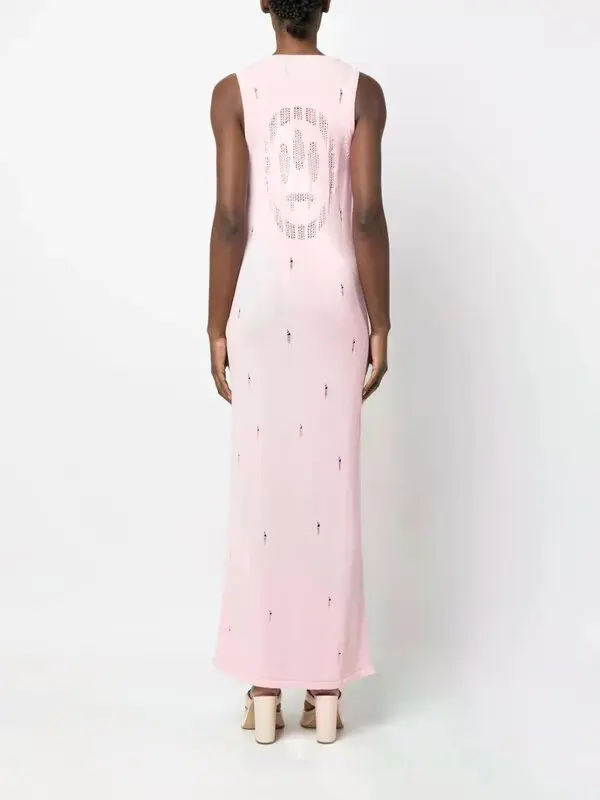 BARROW Distressed Knitted Maxi Dress - Pink