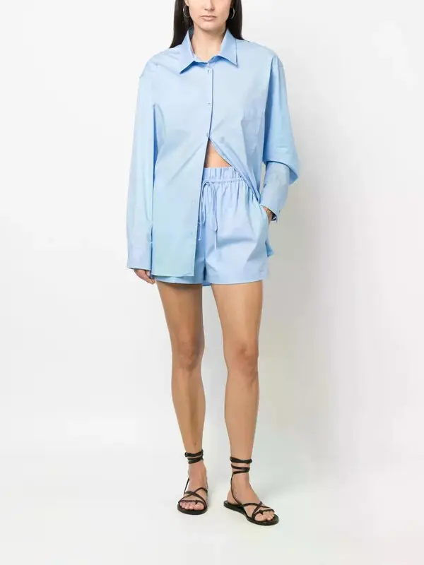 Andamane Drawstring Waist Poplin Shorts