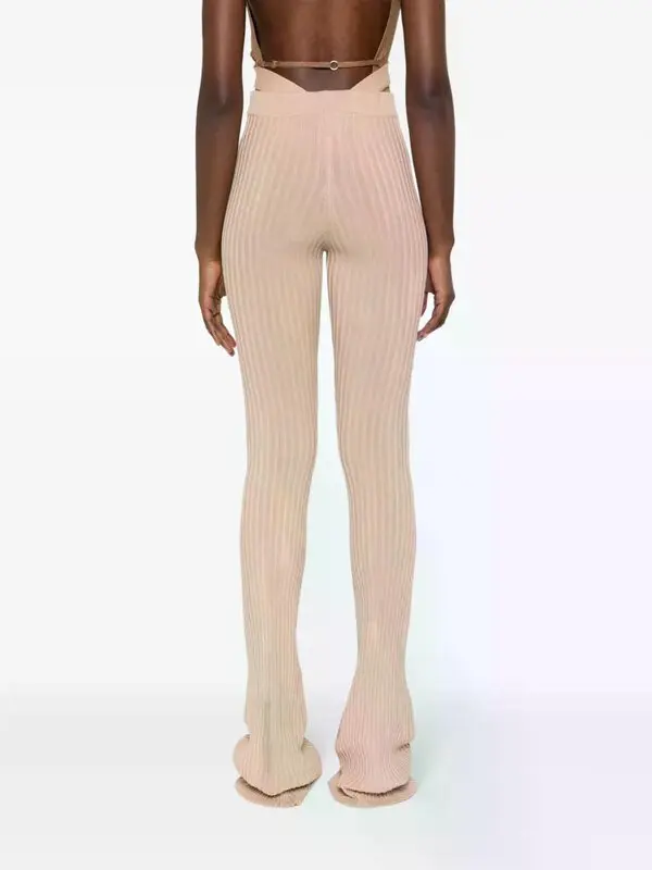 ANDREĀDAMO Ribbed-knit Flared Trousers