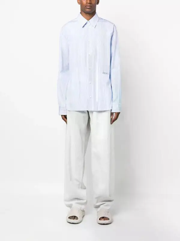 Versace Seashell Baroque Striped Shirt