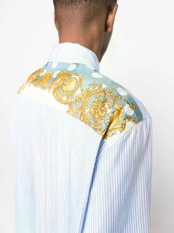 Versace Seashell Baroque Striped Shirt