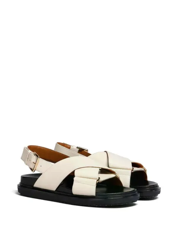 Marni Fussbet Leather Sandals - Neutrals