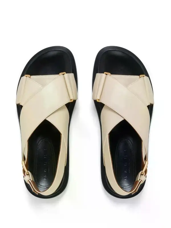 Marni Fussbet Leather Sandals - Neutrals