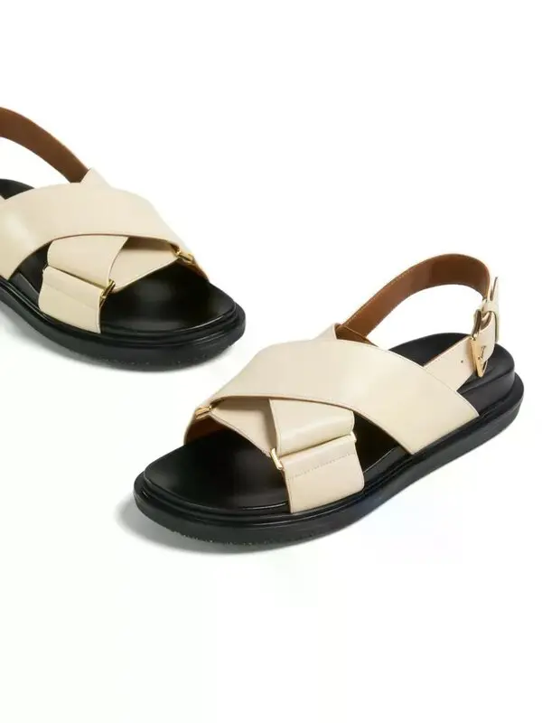 Marni Fussbet Leather Sandals - Neutrals