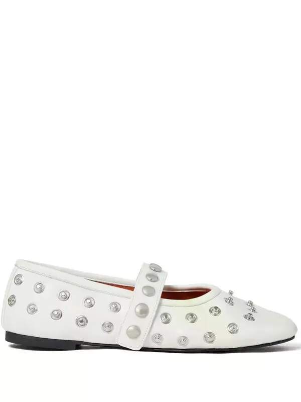 Stella McCartney Stud-embellished Ballerinas - White