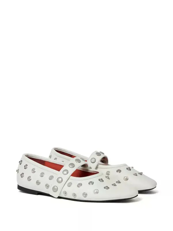 Stella McCartney Stud-embellished Ballerinas - White