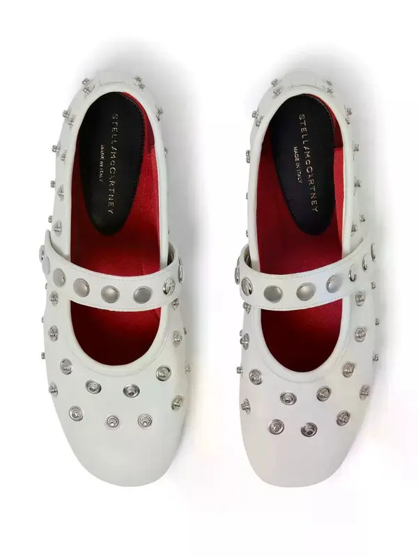 Stella McCartney Stud-embellished Ballerinas - White
