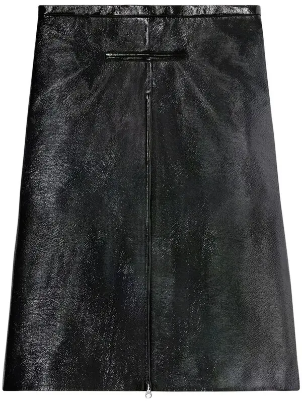 COURREGES Zip-detail Coated Midi Skirt