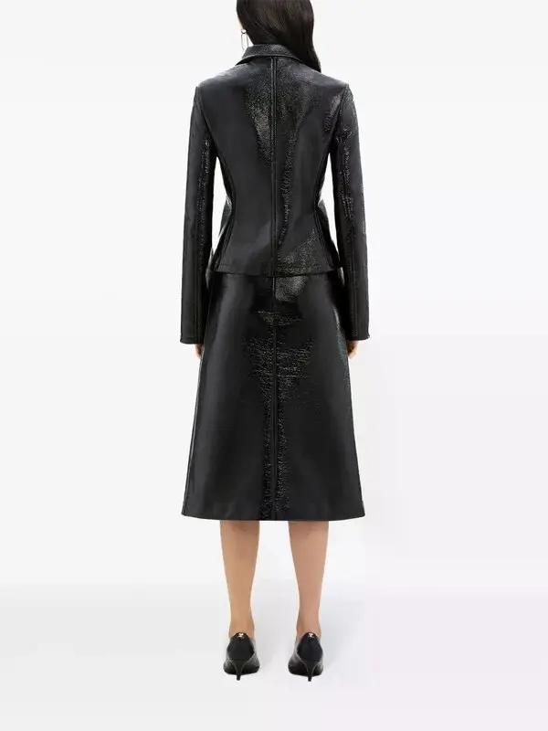 COURREGES Zip-detail Coated Midi Skirt