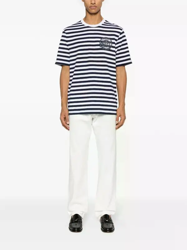 Versace Mid-rise Straight-leg Jeans With Medusa Head Motif - White