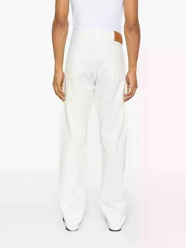 Versace Mid-rise Straight-leg Jeans With Medusa Head Motif - White
