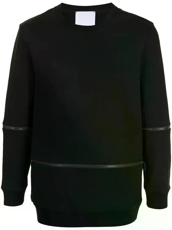 PORTS V Zip Detail Crew Neck Sweatshirt