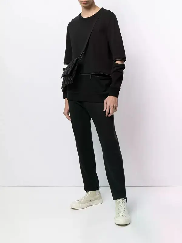 PORTS V Zip Detail Crew Neck Sweatshirt