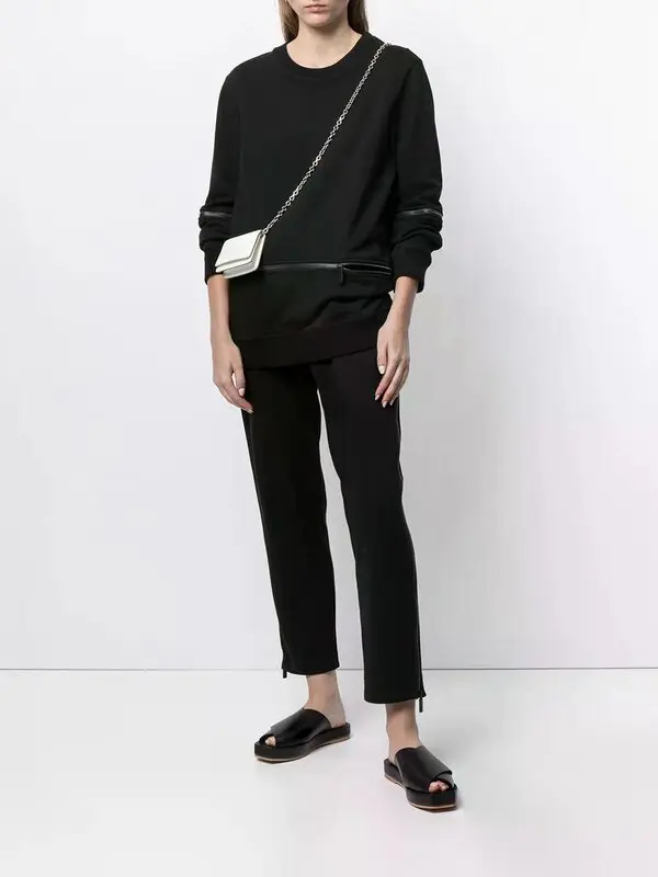 PORTS V Zip Detail Crew Neck Sweatshirt