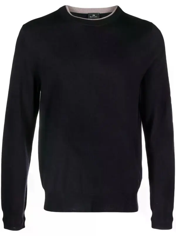 Paul Smith Logo-embroidered Merino Wool Jumper - Blue