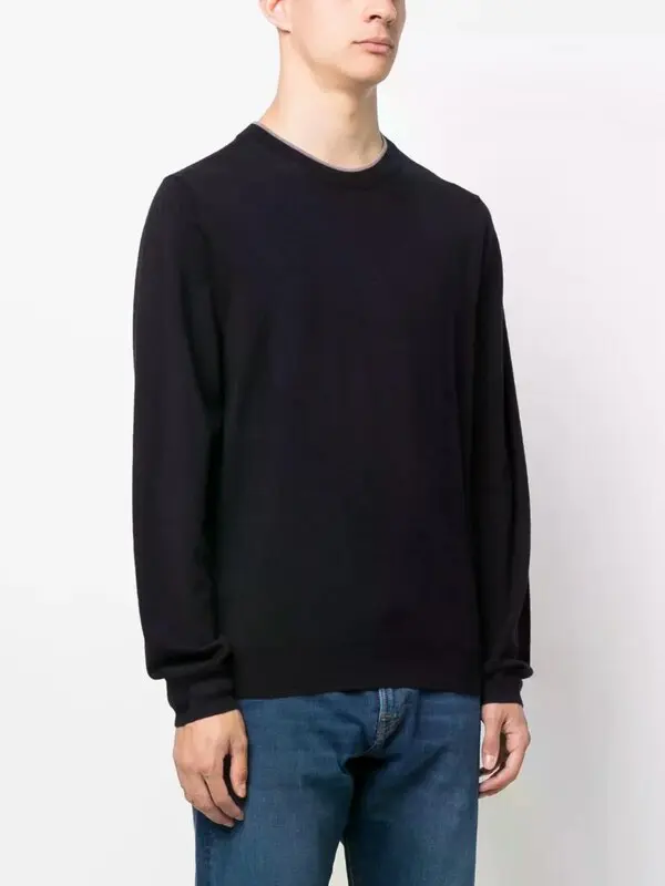 Paul Smith Logo-embroidered Merino Wool Jumper - Blue
