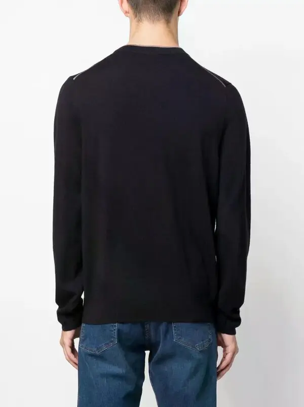 Paul Smith Logo-embroidered Merino Wool Jumper - Blue