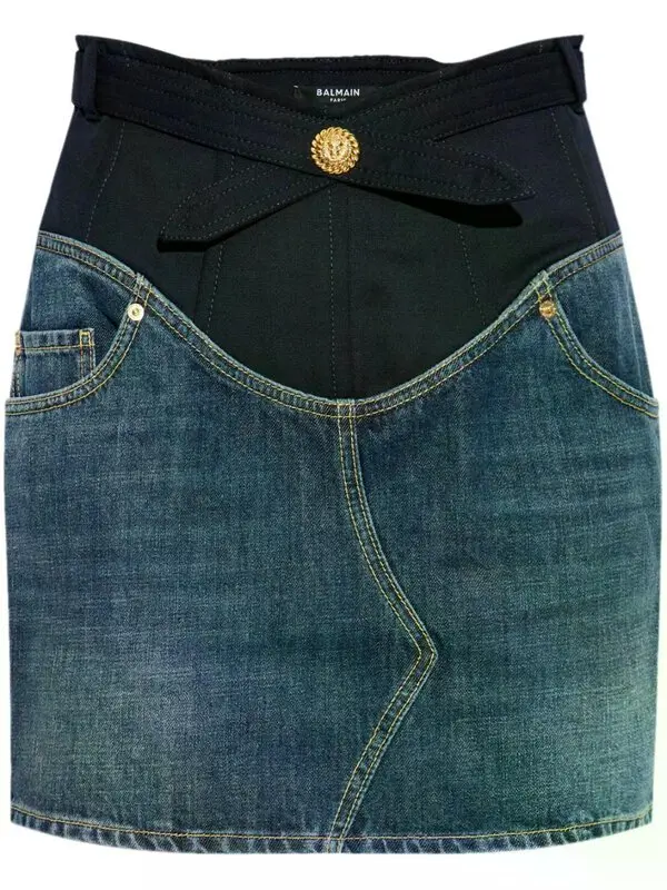 Balmain Denim Mini Skirt - Blue
