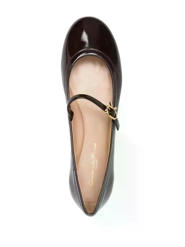 GIANVITO ROSSI Leather Ballet Flats - Brown