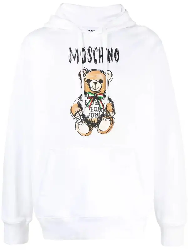 Moschino Teddy-bear Cotton Hoodie - White