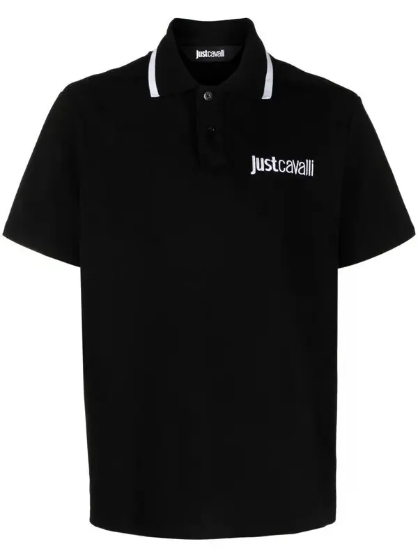 Just Cavalli Logo-embroidered Piqué Polo Shirt