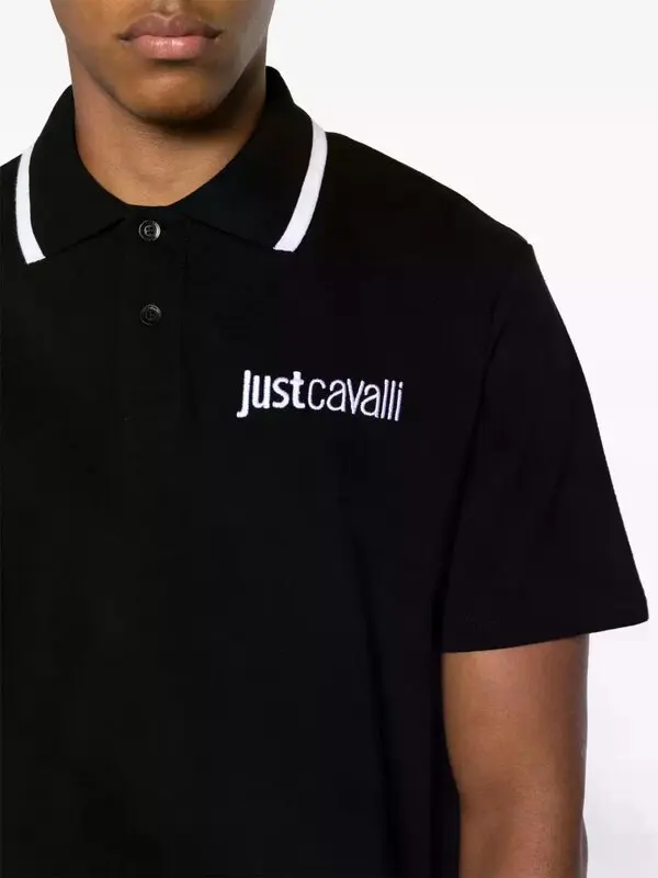 Just Cavalli Logo-embroidered Piqué Polo Shirt