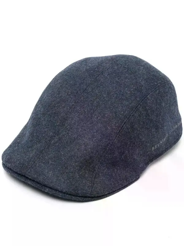 Brunello Cucinelli Logo Embroidered Flat Cap - Blue