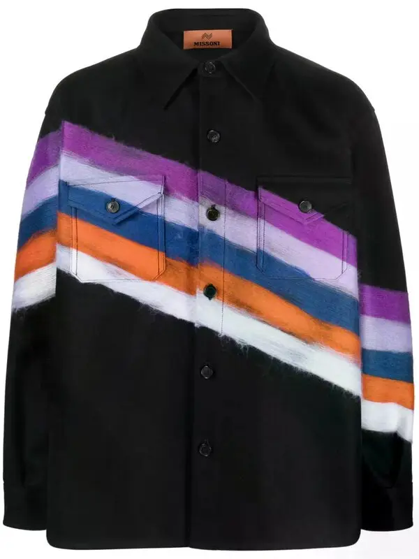 Missoni Brushed-effect Striped Shirt Jacket