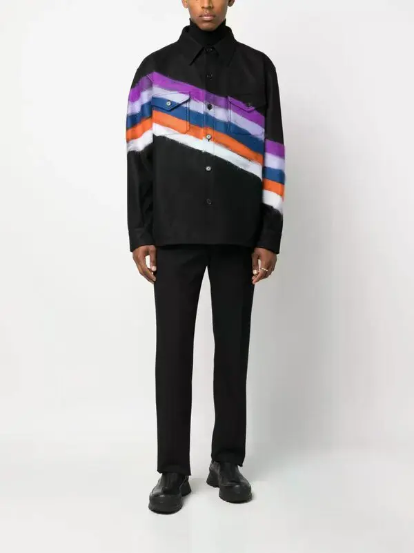 Missoni Brushed-effect Striped Shirt Jacket