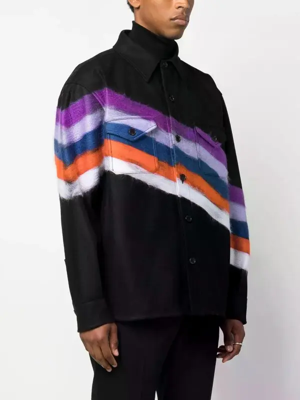 Missoni Brushed-effect Striped Shirt Jacket